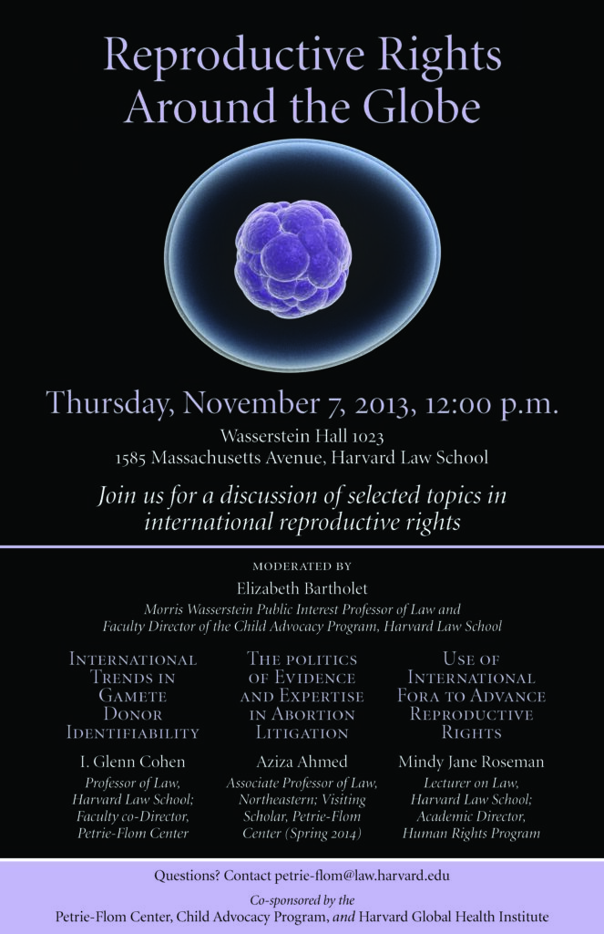 This Thursday, Nov. 7: Reproductive Rights Around the Globe - Harvard ...