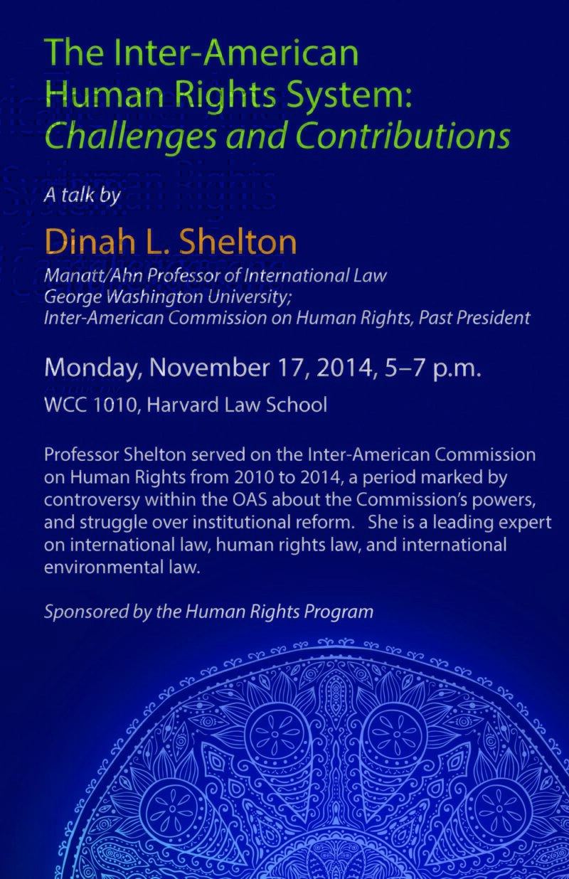 TONIGHT: "The Inter-American Human Rights System: Contributions and ...