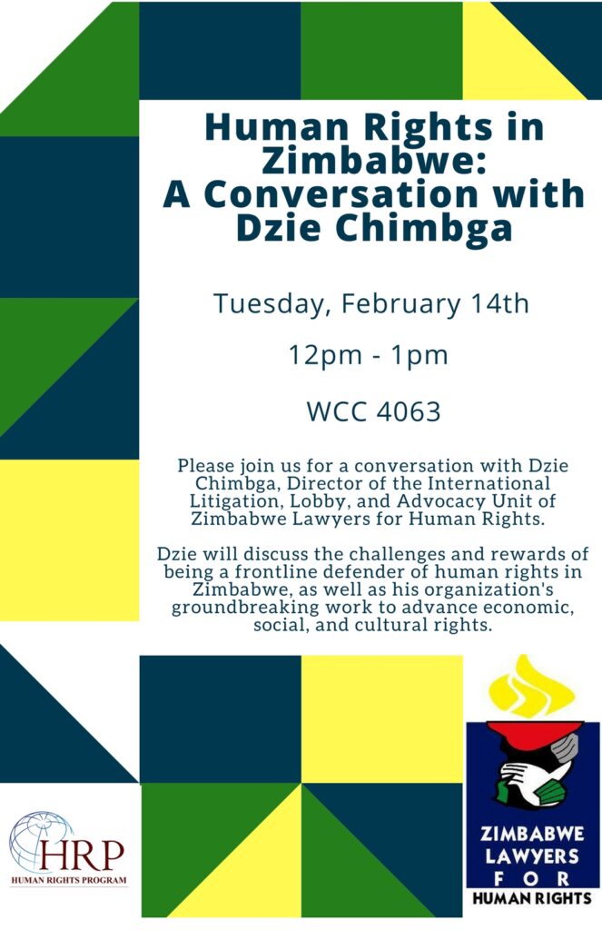 Tomorrow, Feb. 14: "Human rights in Zimbabwe: A conversation with Dzie ...